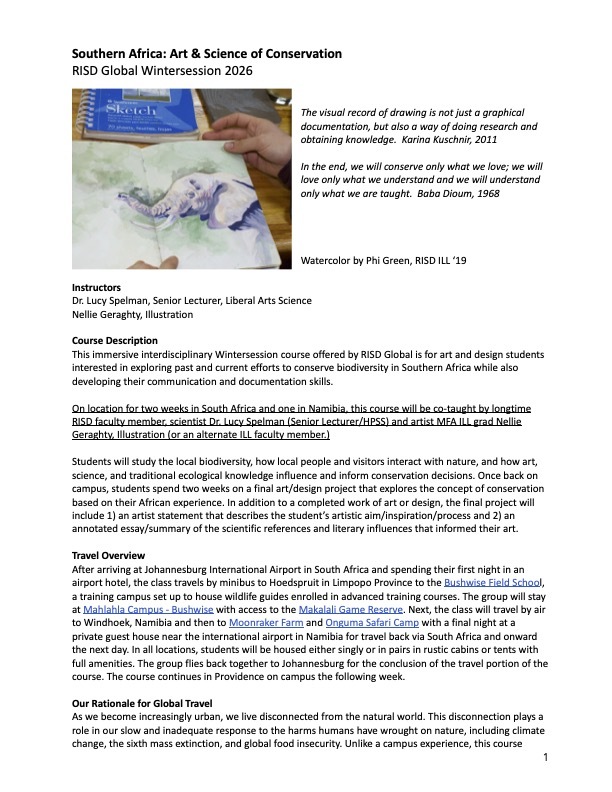 Southern Africa – Art & Science of Conservation in South Africa + Namibia - RISD Global